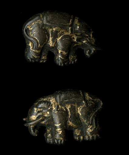 Japanese Sword Menuki - Rare Elephant Menuki Perhaps Ezo